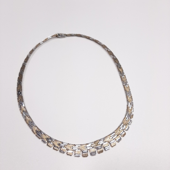 Riccio | Jewelry | Vintage Riccio 925 Chevron Silver And Gold Necklace ...